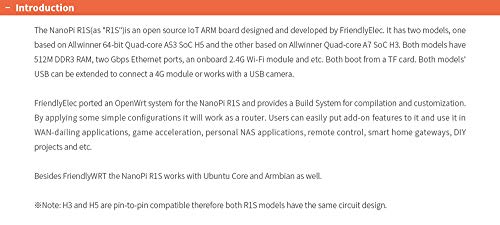 NanoPi R1S Allwinner H3 RAM 512M Tiny Computer & Router Dual Gbps Ethernet, in Pocket to go