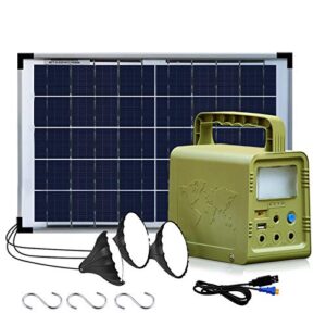 eco-worthy 84wh portable power station, solar generator with 18w solar panel, flashlights, camp lamps with battery, usb dc outlets, for outdoor camping, home emergency power supply, hurricane, fish