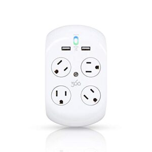 Revolve 2.4 4-Outlet Rotating Surge Tap w/ 2.4A 2-Port USB