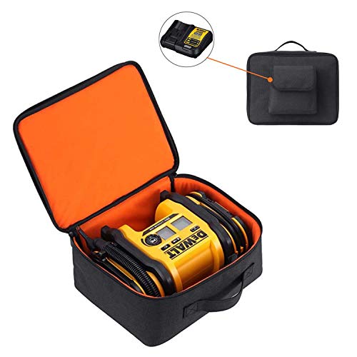 LEFOR·Z Air Compressor Carrying Bag Protective Case Compatible for DEWALT DCC020IB 20V Max Tire Inflator/Dewalt DCC18N-18V with Battery and Charger Pocket(Black)