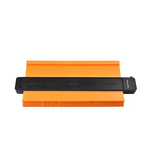 𝗖𝗼𝗻𝘁𝗼𝘂𝗿 𝗚𝗮𝘂𝗴𝗲 Profile Tool, GOXAWEE Irregular Shape Duplicator 5''& 10''-Tightness Adjustable-Outline Measuring Plastic Ruler for Corners,Wood Templates, Tiles and Laminate (Orange)