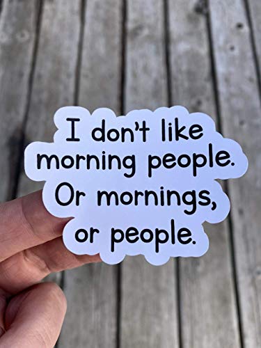 I Don't Like Morning People Or Mornings Or People Sticker, Laptop Sticker, Water Bottle Sticker, Phone Sticker, Window Sticker, I Have Mornings Sticker, Funny Sticker