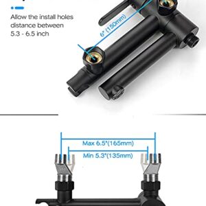 KAPHOME Matte Black Wall Mount Bathtub Faucet with Hand Shower,Tub Shower Faucet with Lengthened Folding Spout,KHSB05U