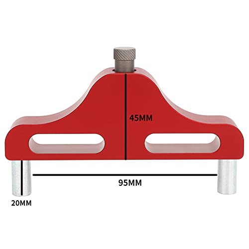 Walfront 95mm Center Scriber Line Scriber Aluminum Alloy Woodworking Marking Tool Marking Center Finder Tool Wood Scribe Marking Gauge Fits 10mm Thick Pen Blue/Red(Red)