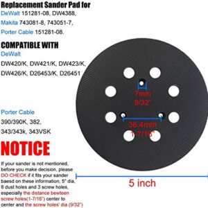 5 Inch 8 Hole Sander Replacement Pad for DeWalt - Fit DW4388, DW421, DW423, D26451/K, D26453 Orbital Sander