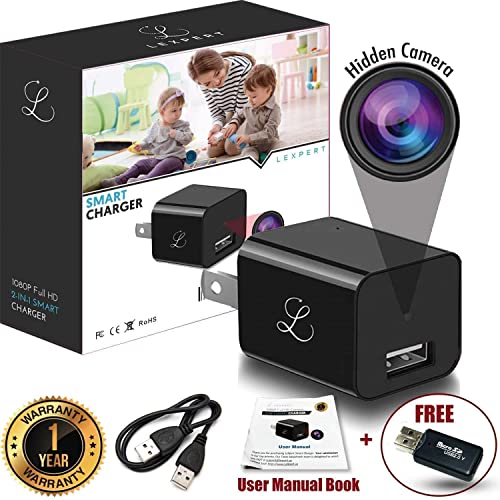 LEXPERT Spy Camera Charger - Hidden Camera - Premium Pack - HD 1080P - Best Mini Spy Camera - USB Charger Camera - Secret Camera - Nanny Cam - Small Cameras for Spying - Surveillance Camera Full HD