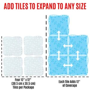 SlipX Solutions Versatile Expandable Bath & Shower Safety Mat System with Microban Protection, Fits Any Size Bath Tub or Shower (Custom Size, Clear, 12" Tiles, 4 Pack)