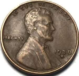 1938 s lincoln wheat cent penny seller about uncirculated