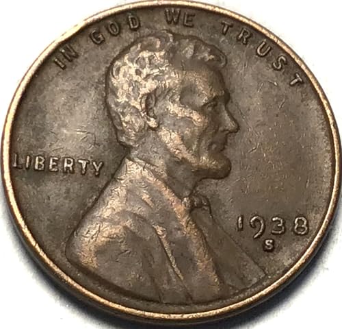 1938 S Lincoln Wheat Cent Penny Seller About Uncirculated