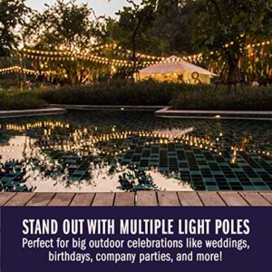 Holiday Styling String Light Poles for Outdoor String Lights - Metal Light Pole w/Hooks for Outdoor String Lighting - Patio Light Accessories Ideal for Backyard, Weddings, and Parties