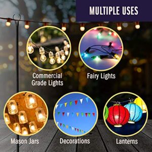 Holiday Styling String Light Poles for Outdoor String Lights - Metal Light Pole w/Hooks for Outdoor String Lighting - Patio Light Accessories Ideal for Backyard, Weddings, and Parties