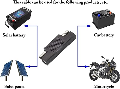 zdyCGTime 4Pack SAE Connector SAE Polarity Reverse Adapter 1.9"x0.28" Gender Charger, Solar Panel Battery Power Charger SAE Male to Male Plug Changer Adapter