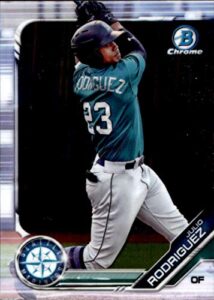 2019 bowman chrome draft #bdc-60 julio rodriguez rc rookie seattle mariners mlb baseball trading card