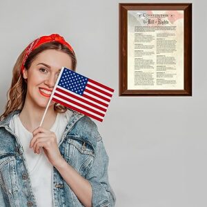 USA Constitution & Bill of Rights - Patriotic Wall Decor Poster Print, This Parchment Replica With American Flag Wall Art Poster Print Is Ideal For Home, Office, & School Wall Art Unframed -11x14"