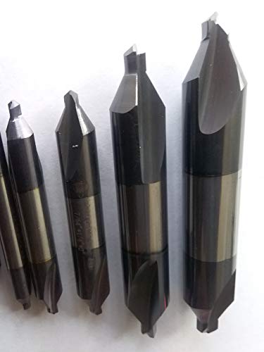 6pcs Solid Carbide Center Drills Tialn Coated #1,#2,#3,#4,#5,#6, 530-CTN