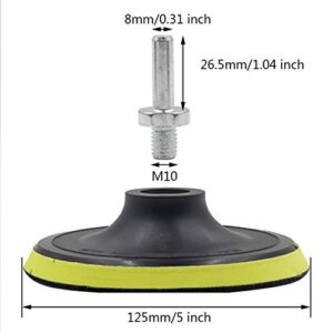 Luomorgo 5 inch Hook & Loop Backing Pad Orbital Sander Polisher Sanding Pad w M10 Drill Adapter 2pcs