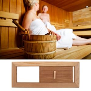 Fdit Cedar Sauna Gable Vent Kit Square Sauna Room Air Vent Grille Wooden Ventilation Louvers Sauna Room Ventilation Louvers Accessory for Sauna Room and Swimming Pool