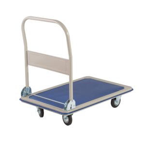 koreyosh 660lb folding platform cart rolling flatbed cart moving push hand truck for warehouse basements, blue