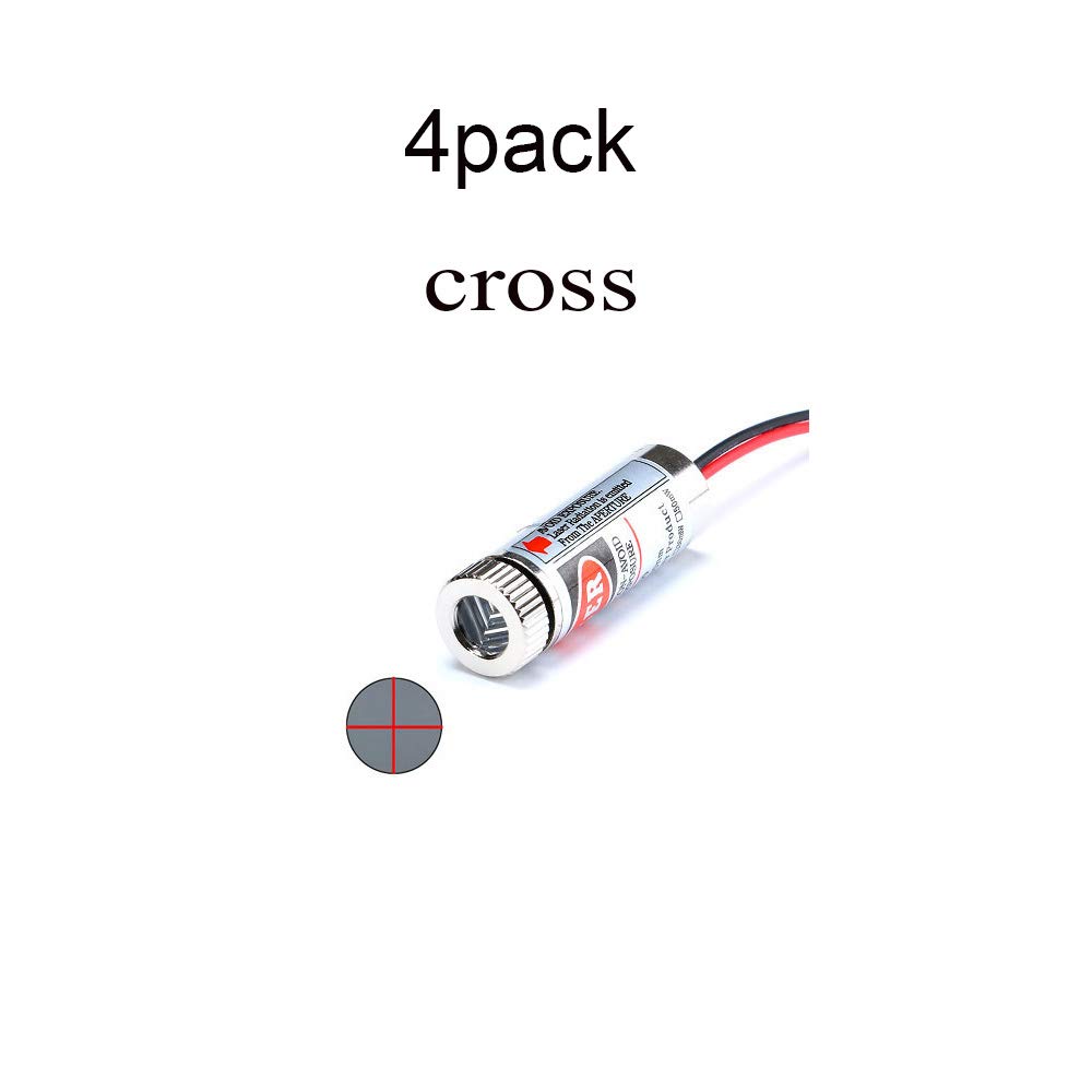 650nm red line laser module,Industrial Laser Group Module,5mw adjustable focal length, line, cross, point,(cross-4pack)