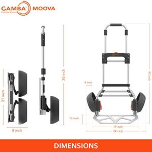 CAMBA Moova Hand Truck; Folding Cart and Dolly; Stair Climbing Wheel Technology; Heavy Duty 220lbs Load Capacity