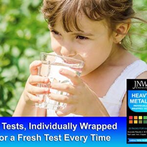 Heavy Metals Water Test Kit - Drinking Water Test Strips with eBook - Quick and Accurate Testing Kits for Drinking Water - Test Iron, Copper, Mercury, and Lead - 20 Test Strips by JNW Direct