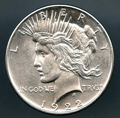 1922 P BLAZING 1922 GEM U.S. SILVER"PEACE" DOLLAR! BUY 2 ALSO GET SCARCER 1924! AN AMERICAN ICON! $1 Between Brilliant and Gem Uncirculated