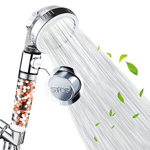 nosame® shower head Ⅲ，high pressure water saving 3 mode with on/off pause function spray filter filtration rv handheld showerheads 1.6 gpm for dry skin & hair spa