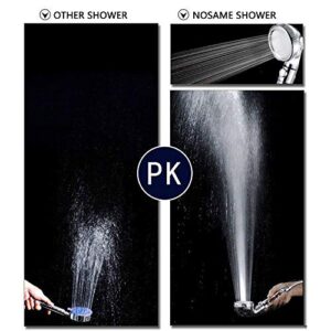 Nosame® Shower Head Ⅲ，High Pressure Water Saving 3 Mode with ON/Off Pause Function Spray Filter Filtration RV Handheld Showerheads 1.6 GPM for Dry Skin & Hair Spa