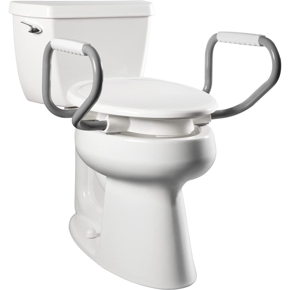 Bemis Assurance 3" Raised Toilet Seat with Clean Shield & Support Arms, Elongated, White