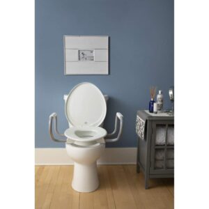 Bemis Assurance 3" Raised Toilet Seat with Clean Shield & Support Arms, Elongated, White