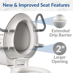 Bemis Assurance 3" Raised Toilet Seat with Clean Shield & Support Arms, Elongated, White