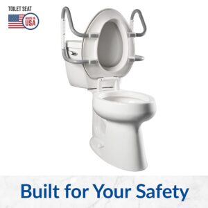 Bemis Assurance 3" Raised Toilet Seat with Clean Shield & Support Arms, Elongated, White