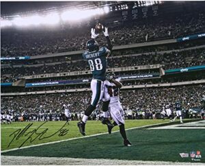 dallas goedert philadelphia eagles autographed 16" x 20" end zone catch photograph - autographed nfl photos