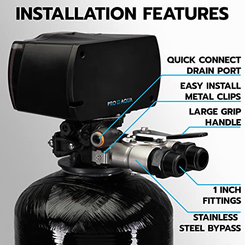 PRO+AQUA Heavy Duty Whole House Well Water Filter System - 100,000 Grains, 99% Effective, Easy Installation, 5-Year Warranty