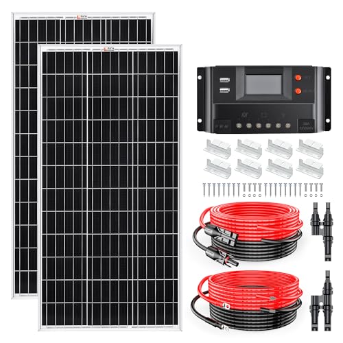 RICH SOLAR 200 Watts 12 Volt Monocrystalline Solar Kit