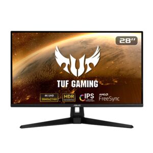 asus tuf gaming vg289q1a 28” monitor, 4k uhd (3840 x 2160), ips, adaptive-sync/ freesync, eye care, displayport hdmi, dci-p3 hdr 10, shadow boost, black