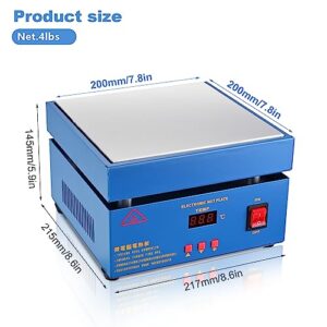 Soiiw Upgraded 110V 850W Soldering Hot Plate LED Microcomputer Electric Preheat Soldering Station Welder Hot Plate Rework Heater Lab 200X200mm Plate