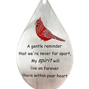 Memorial Cardinal Wind Chime Gift Large 34 inch Deep Tone Gifts After the Loss of a Loved One for Outdoor Porch Patio Windchimes or Memorial Gardens