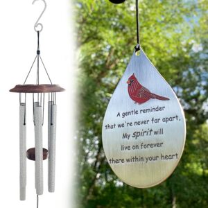 Memorial Cardinal Wind Chime Gift Large 34 inch Deep Tone Gifts After the Loss of a Loved One for Outdoor Porch Patio Windchimes or Memorial Gardens