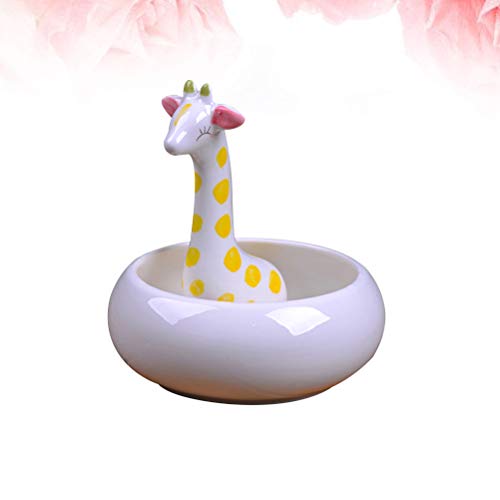 DOITOOL 1Pc Mini Ceramic Planter Cartoon Giraffe Flowerpot Succulent Planting Container Bonsai Accessory for Home Office