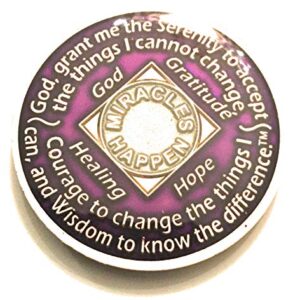 Recovery Line 30 Year NA Deep Purple & Gold Tri Plate Medallion -Chip, Coin, Token