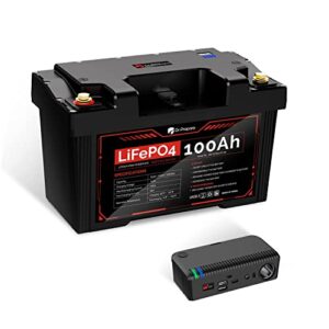 dr.prepare 12v 100ah lifepo4 battery with hub, 1280wh portable power station solar powered battery, battery backup power supply for home, cpap, outdoor rv, off grid applications, powermax