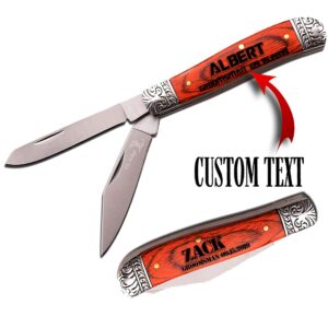 Birsppy Personalized Gentlemen's Knife, Trekking, Father's Day Gift, Engraved With Your Personalizations, Design Your Own