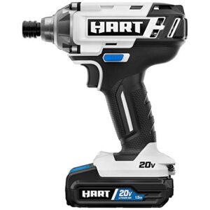 hart hpid01b 20-volt cordless impact driver kit, 1.5ah lithium-ion battery