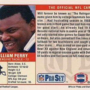 1989 Pro Set Football #445 William Perry Chicago Bears The Official Card of the NFL