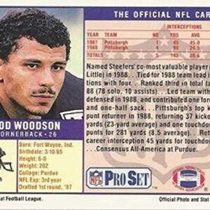 1989 Pro Set Football #354 Rod Woodson RC Rookie Card Pittsburgh Steelers The Official Card of the NFL