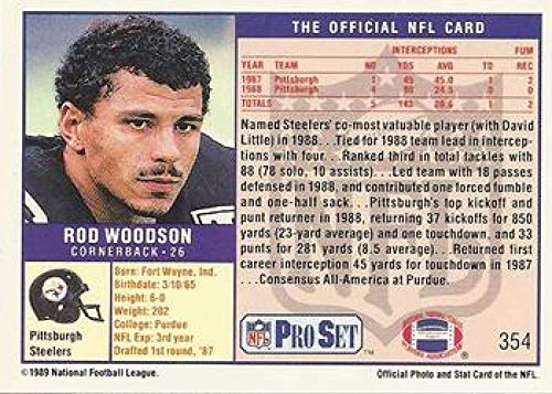 1989 Pro Set Football #354 Rod Woodson RC Rookie Card Pittsburgh Steelers The Official Card of the NFL