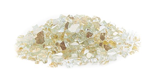 Exotic Fire Glass | Gold Reflective Fire Pit Glass | 10 Pound Bag | Medium 1/2 Inch Glass Size | Perfect for Any Natural Gas or Propane Outdoor Fire Pit