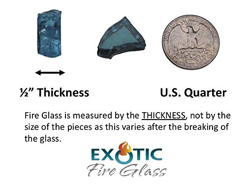 Exotic Fire Glass | Gold Reflective Fire Pit Glass | 10 Pound Bag | Medium 1/2 Inch Glass Size | Perfect for Any Natural Gas or Propane Outdoor Fire Pit