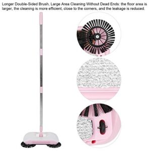 Hand Push Automatic Sweeper Household Hand Push Sweeper Sweeping Machine Mop Broom Dustpan Floor Tools (Pink)